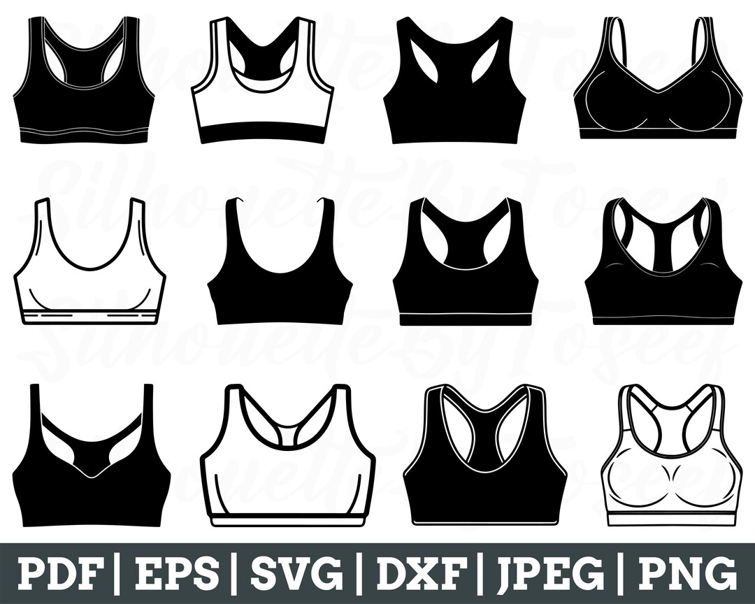 Sports Bra Svg, Sports Bra Cut File, Sports Bra Silhouette, Bra Dxf ...