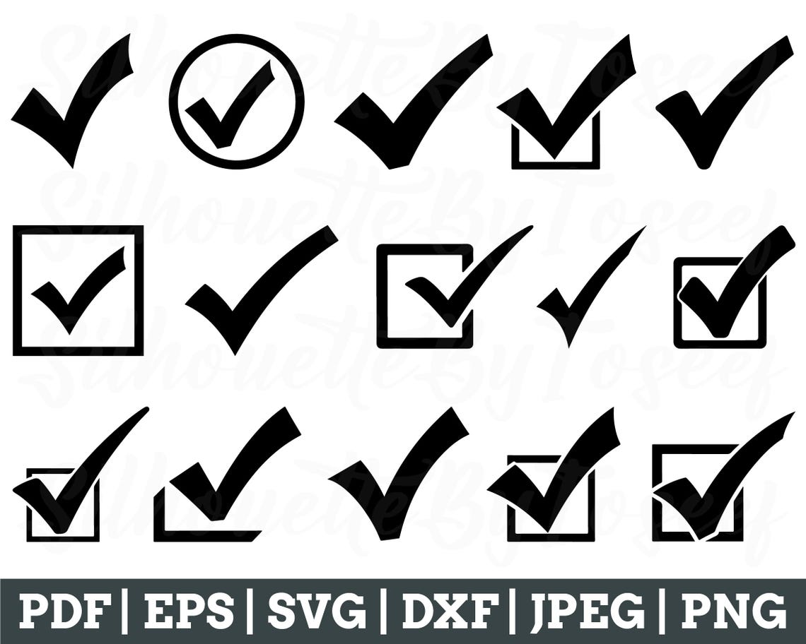 Check Mark Svg, Check Mark Cut File, Check Mark Symbol, Check Mark Dxf ...