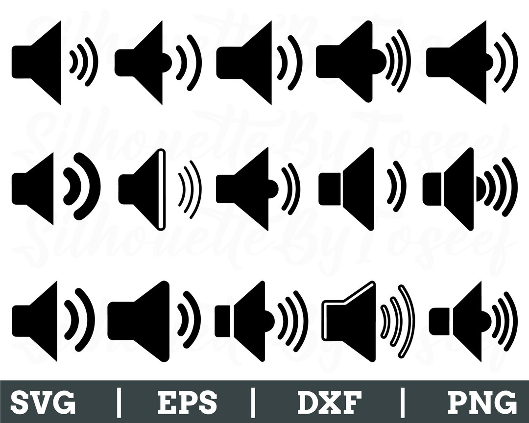 Volume Speaker Svg, Volume Speakers Silhouette, Speaker Icon Cut File ...