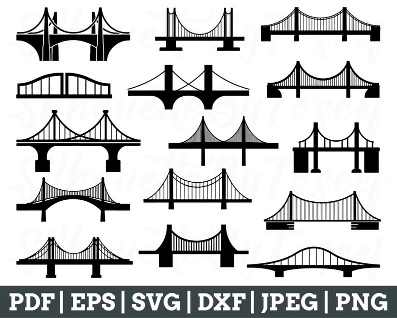 Bridge Svg, Bridge Cut File, Bridges Silhouette, Bridge Vector, Jpeg ...