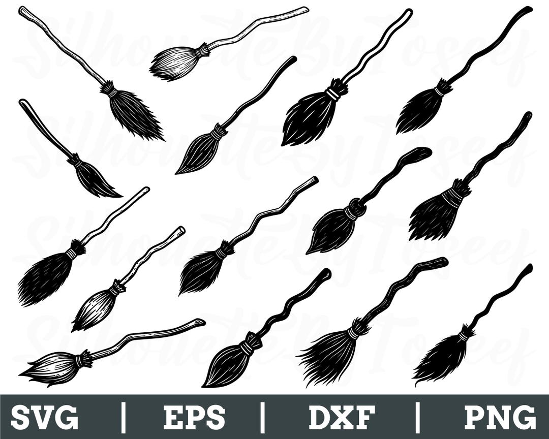 Witch Broom Svg, Witch Broom Silhouette, Witch Broom Cut File, Dxf, Png ...