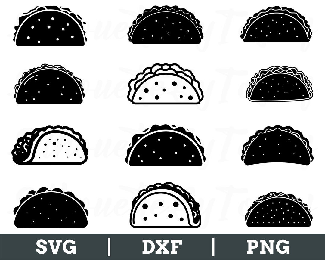 Tacos Svg, Tacos Cut File, Tacos Silhouette, Tacos Vector, Tacos Dxf ...