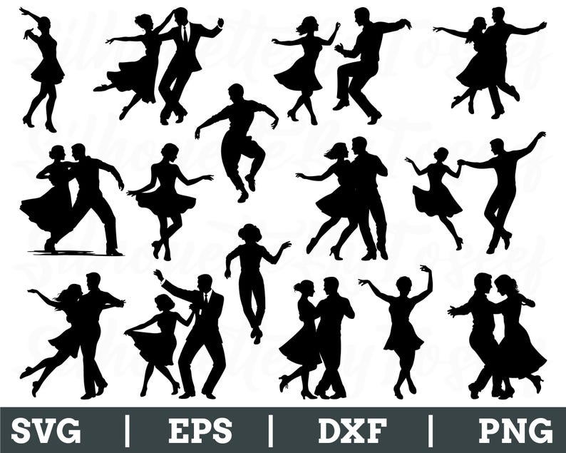 Swing Dance Svg, Swing Dance Silhouette, Swing Dance Vector, Dxf, Png ...