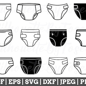 Diapers Svg, Diaper Cut File, Diaper Silhouette, Diaper Vector, Diaper ...