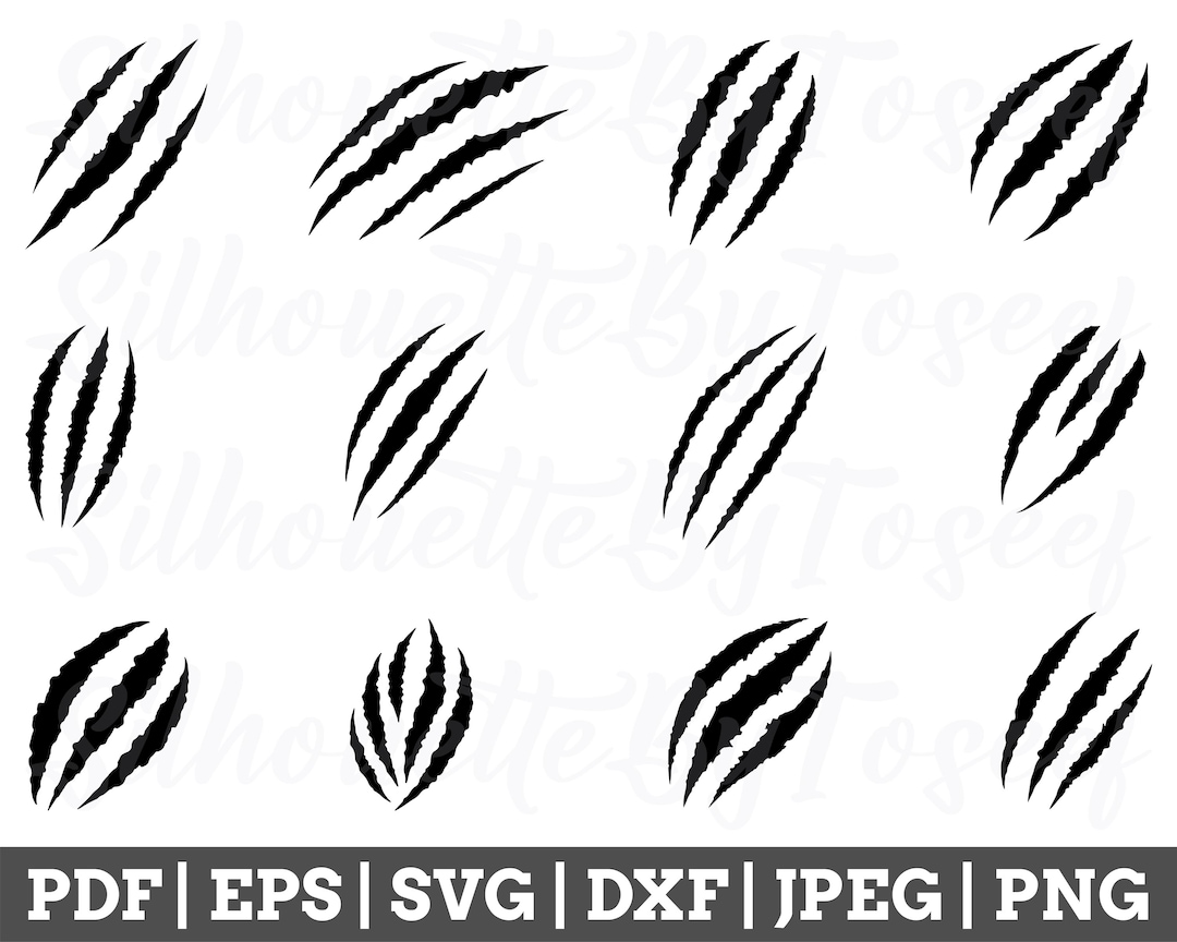 Claw Mark Svg, Claw Mark Cut File, Claw Mark Silhouette, Claw Mark Dxf ...