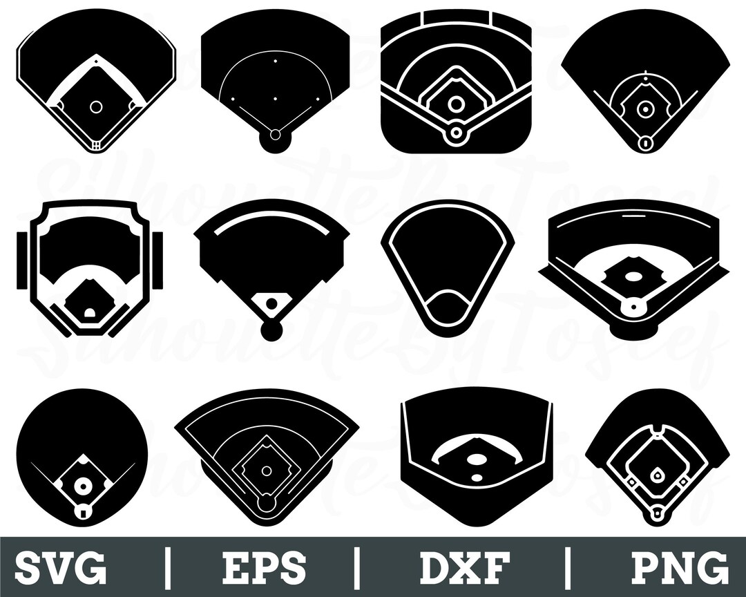 Baseball Field Svg, Baseball Field Cut File, Baseball Field Silhouette ...