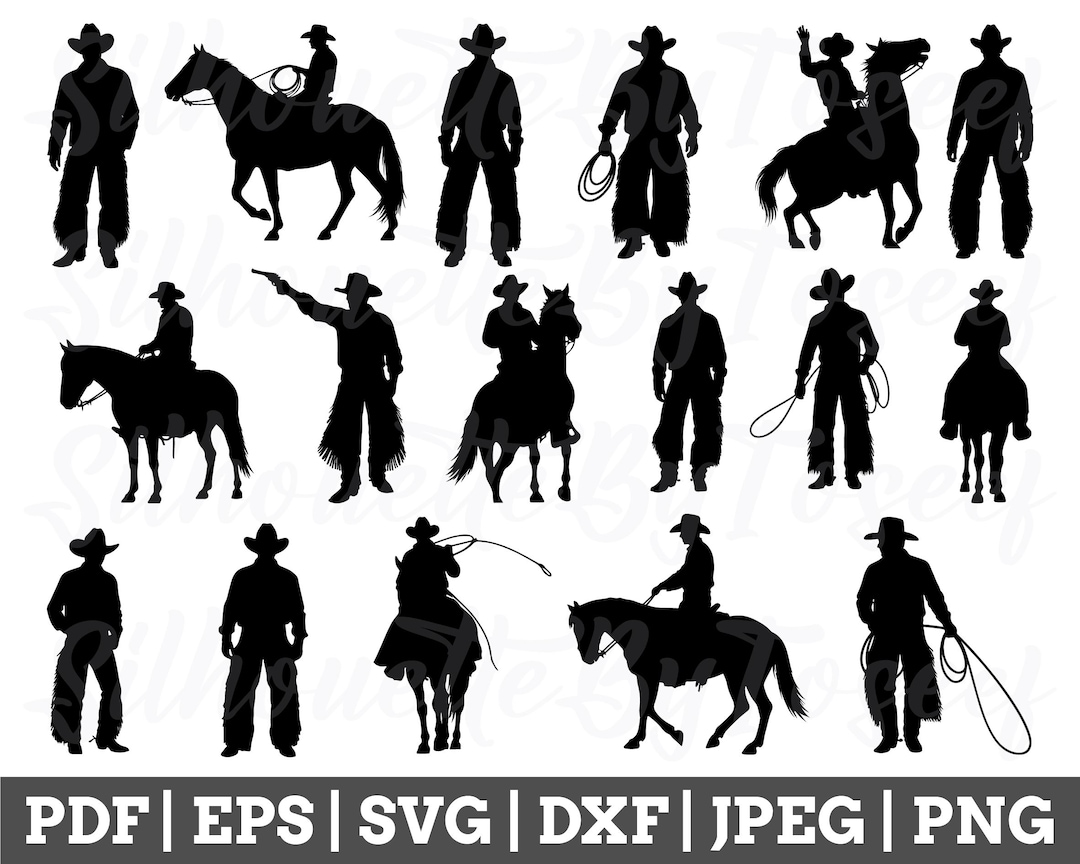 Cowboy Svg, Cowboy Cut File, Cowboy Silhouette, Cowboy Cricut, Cowboy ...