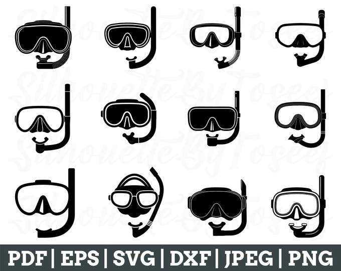 Scuba Diver Mask SVG | Diving SVG | Freediving SVG | Dive Underwater ...