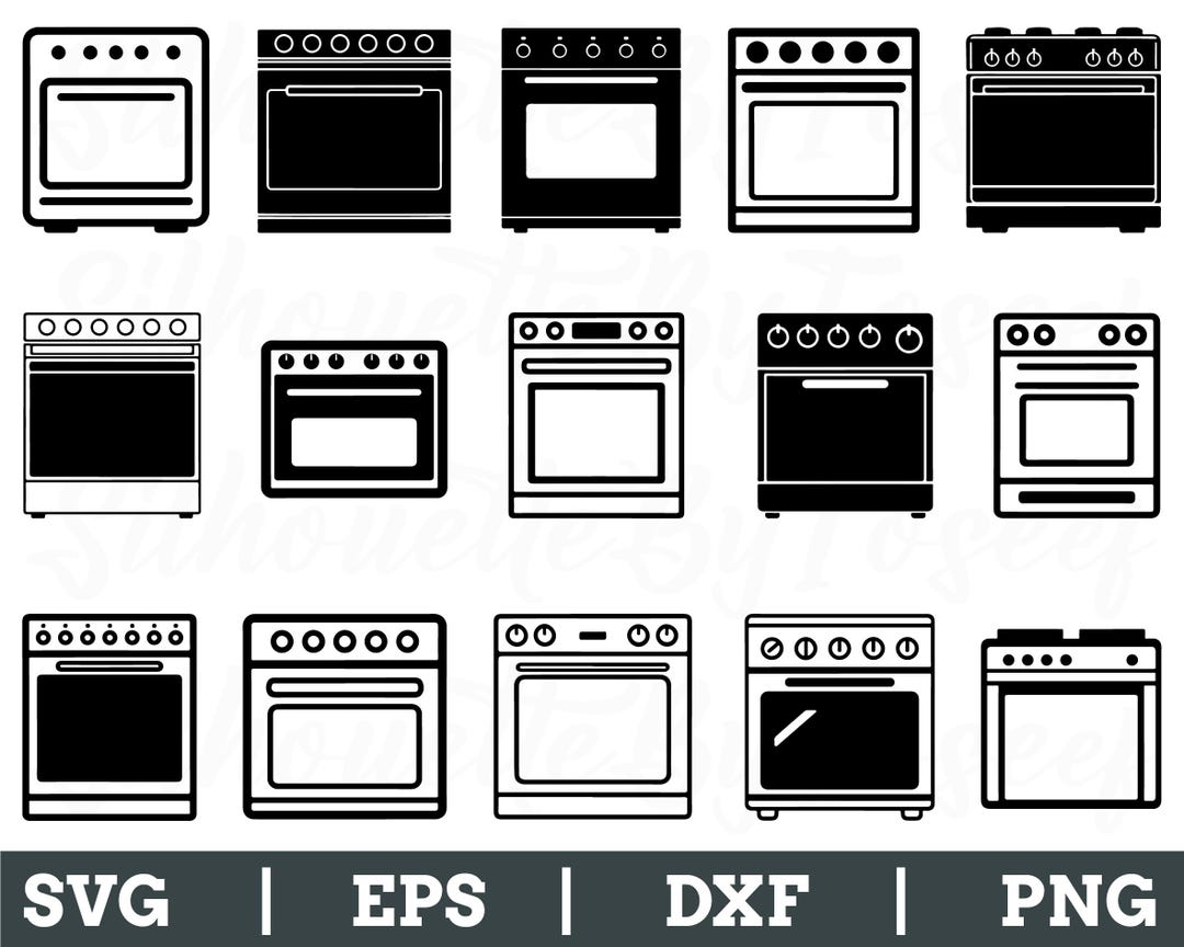 Oven Svg, Oven Silhouette, Kitchen Utensil Cut File, Oven Vector, Oven ...