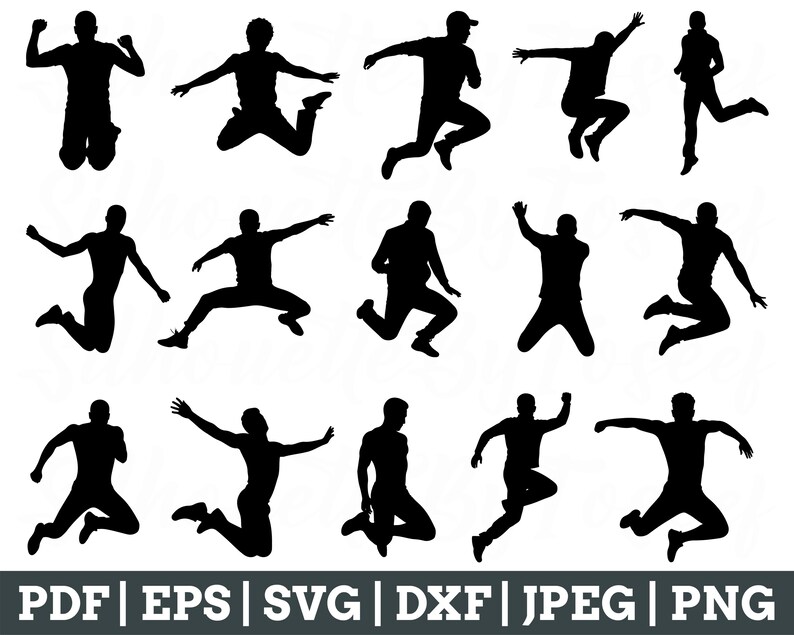 Man Jumping Svg, Man Jumping Cut File, Man Jumping Silhouette, Jumping ...