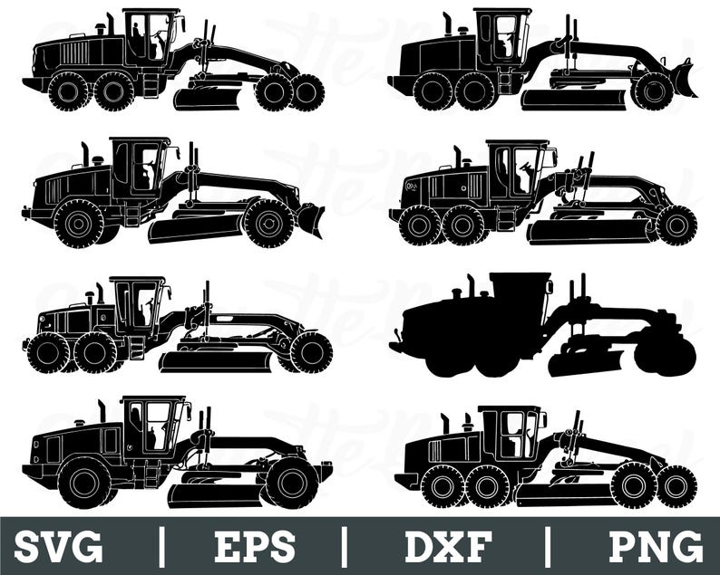 Motor Grader Svg, Motor Grader Silhouette, Motor Grader Cut File, Motor ...