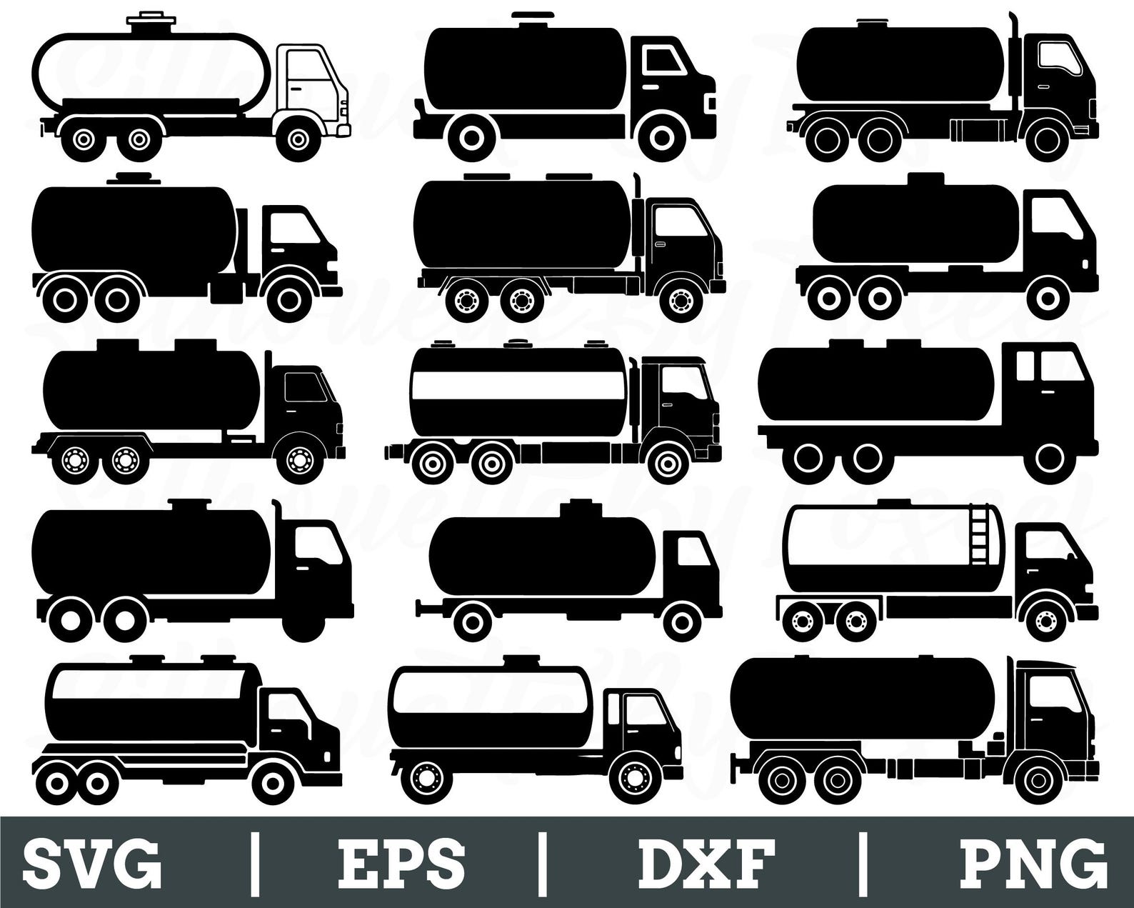 Tanker Truck Svg, Tanker Truck Silhouette, Tanker Truck Vector, Dxf ...