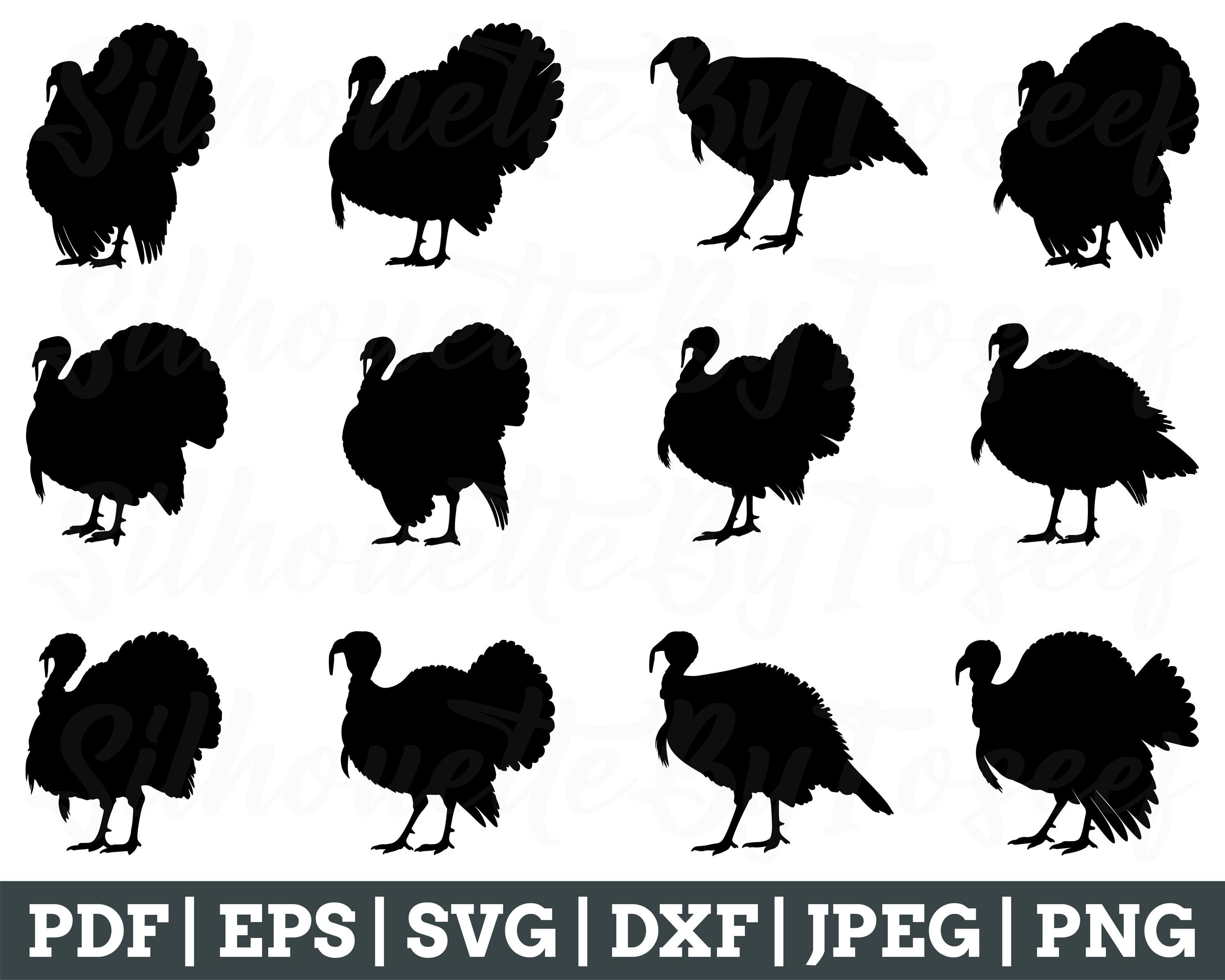 Turkey Bird Svg, Turkey Bird Cut File, Turkey Silhouette, Turkey Dxf ...