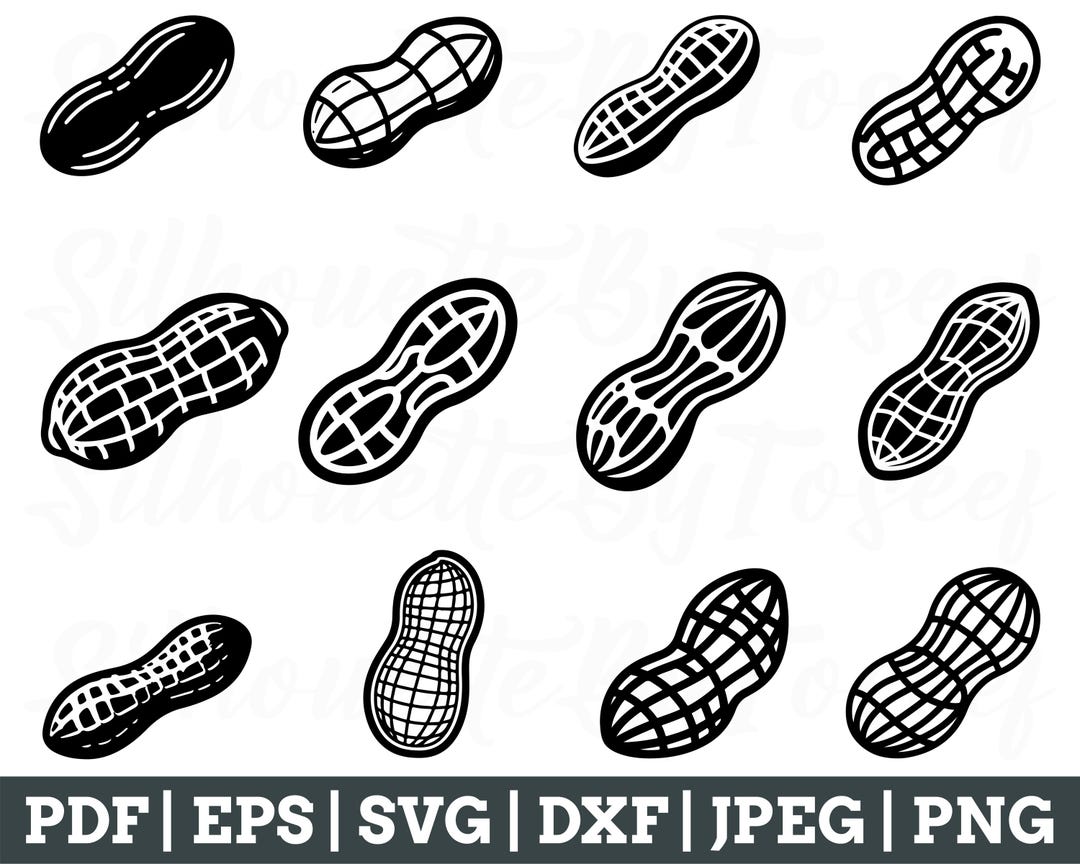 Peanut Svg, Peanut Cut File, Peanut Vector, Peanut Silhouette, Peanut ...