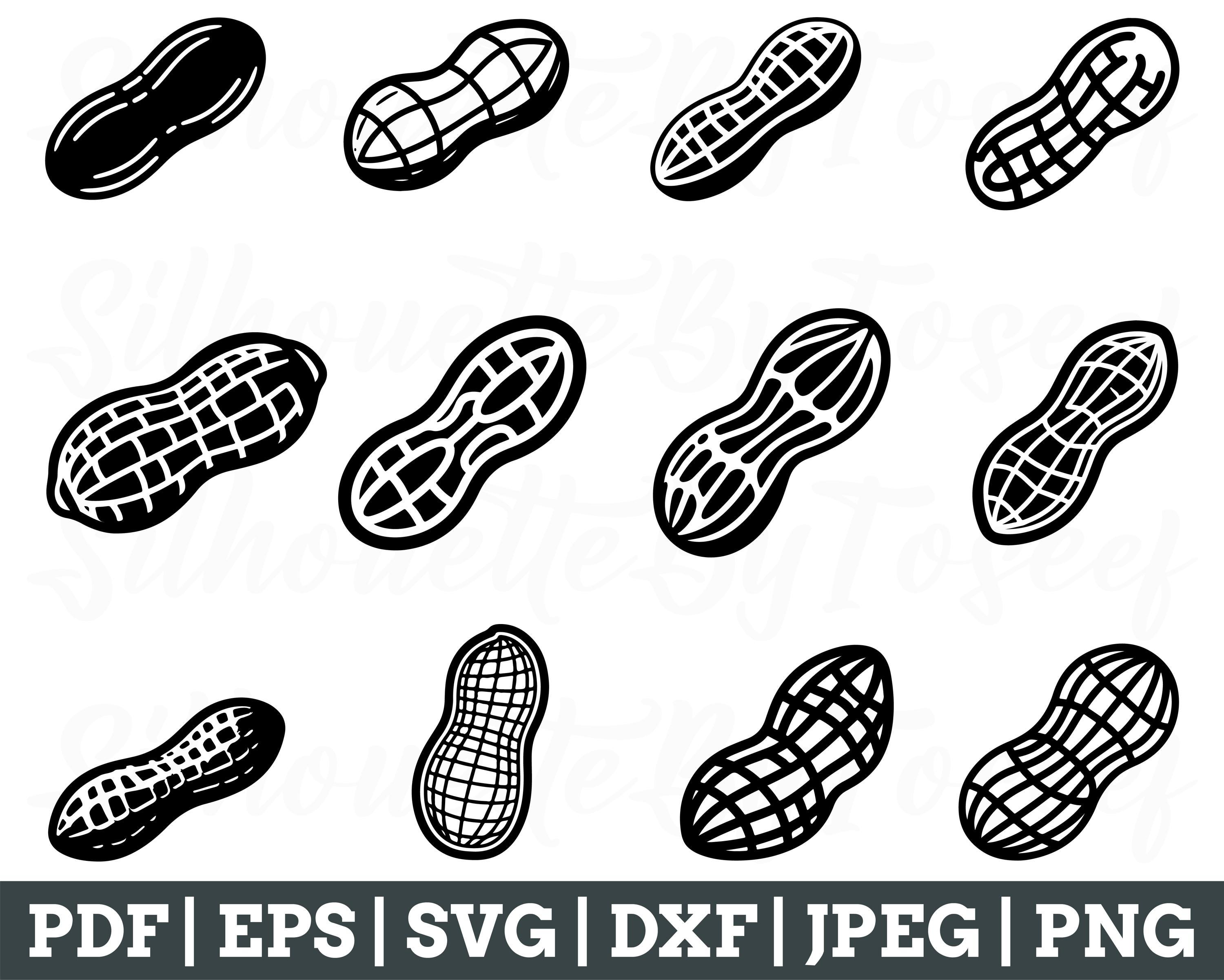 Peanut Svg, Peanut Cut File, Peanut Vector, Peanut Silhouette, Peanut ...