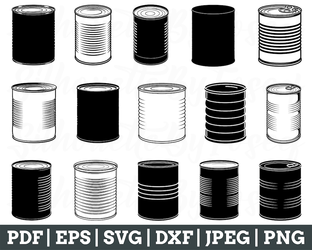Tin Can Svg, Tin Can Silhouette, Tin Can Cut File, Tin Can Vector, Tin ...
