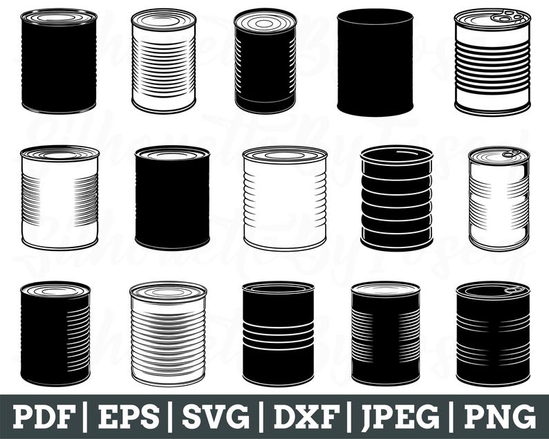 Tin Can Svg, Tin Can Silhouette, Tin Can Cut File, Tin Can Vector, Tin ...