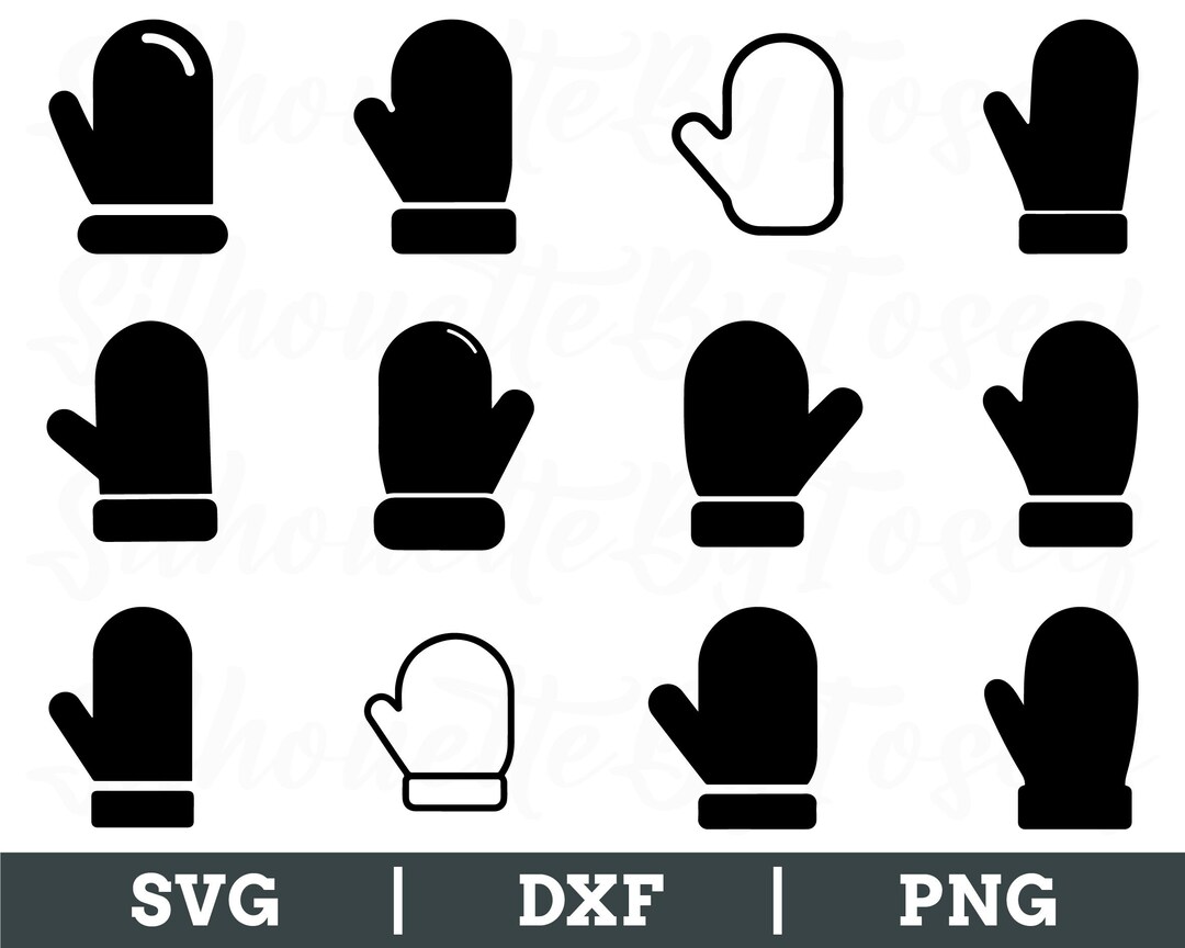 Mitten Svg, Mitten Cut File, Mitten Silhouette, Mitten Dxf, Mitten Png ...