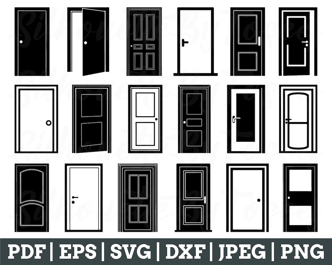 Doors Svg, Door Silhouette, Door Vector, Door Cut File, Door Cricut ...