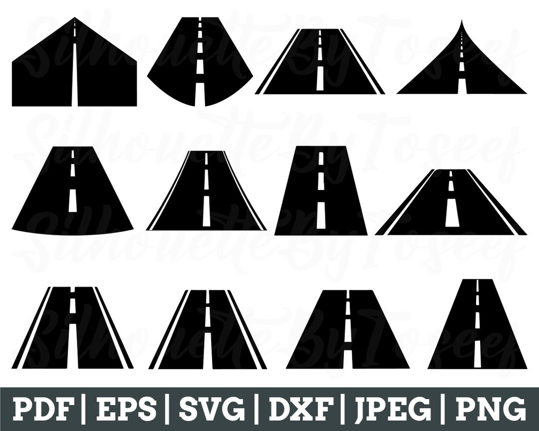 Road Svg, Road Vector, Road Silhouette, Road Cricut, Road Dxf, Jpeg ...