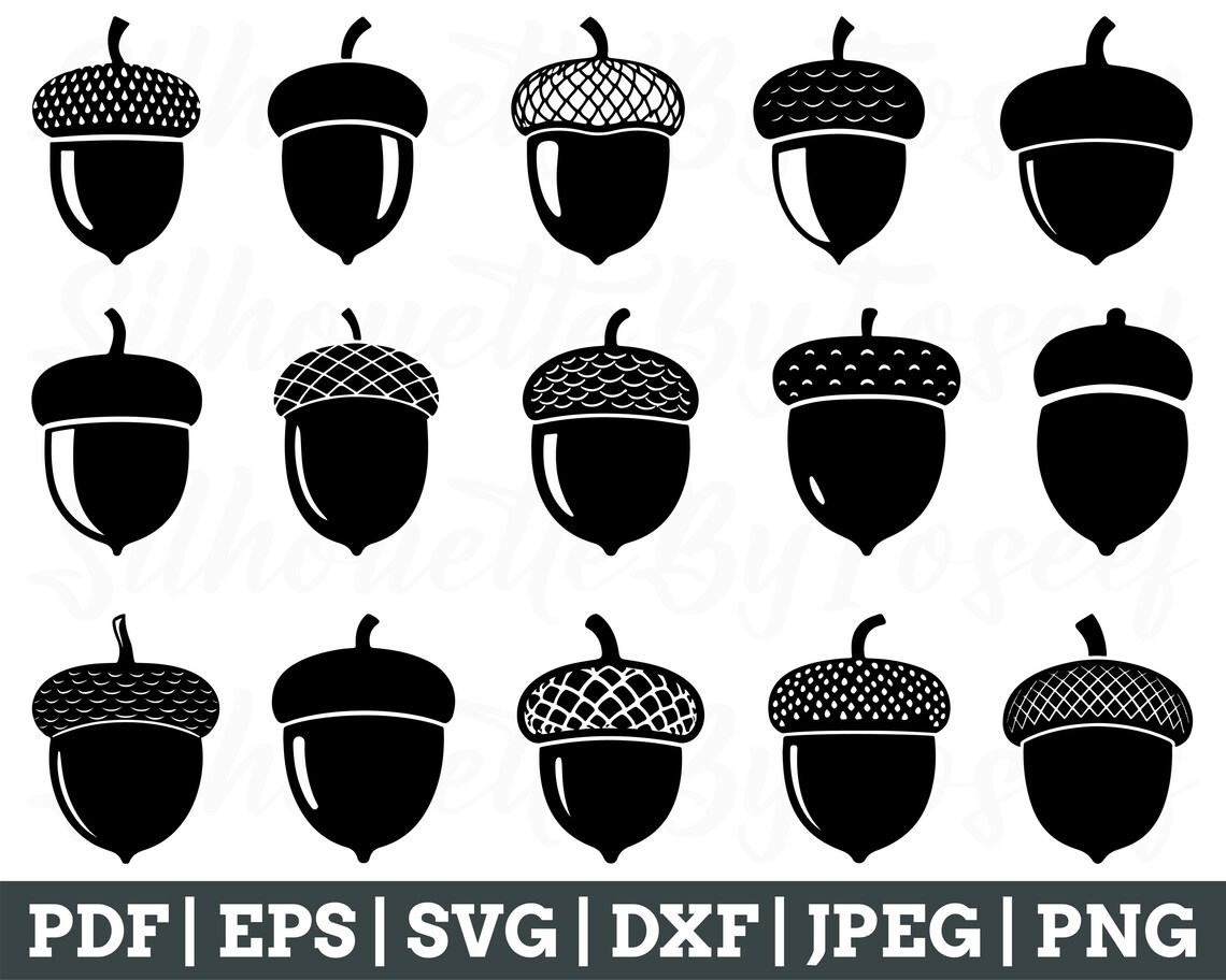 Acorn Svg, Acorn Silhouette, Acorn Cut File, Acorn Vector, Acorn Dxf ...