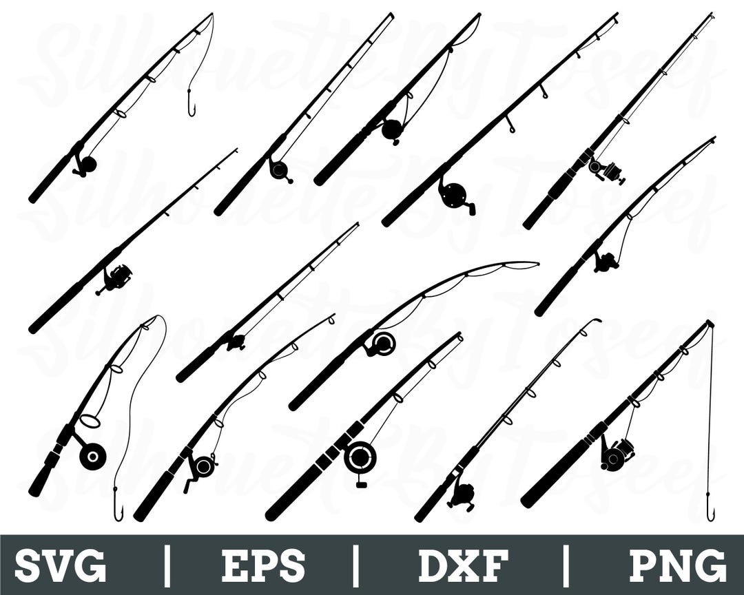 Fishing Rod Svg, Fishing Rod Silhouette, Fishing Rod Vector, Fishing ...