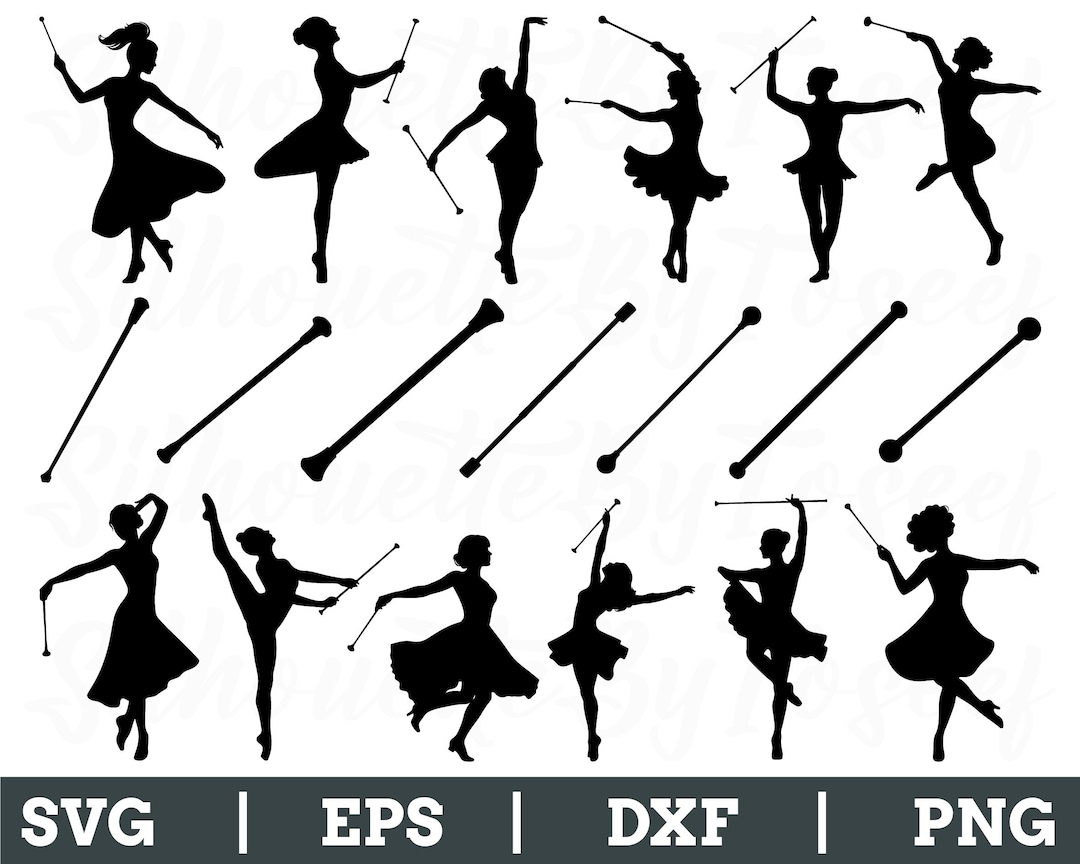 Baton Twirling Svg, Baton Twirling Silhouette, Baton Twirling Vector ...