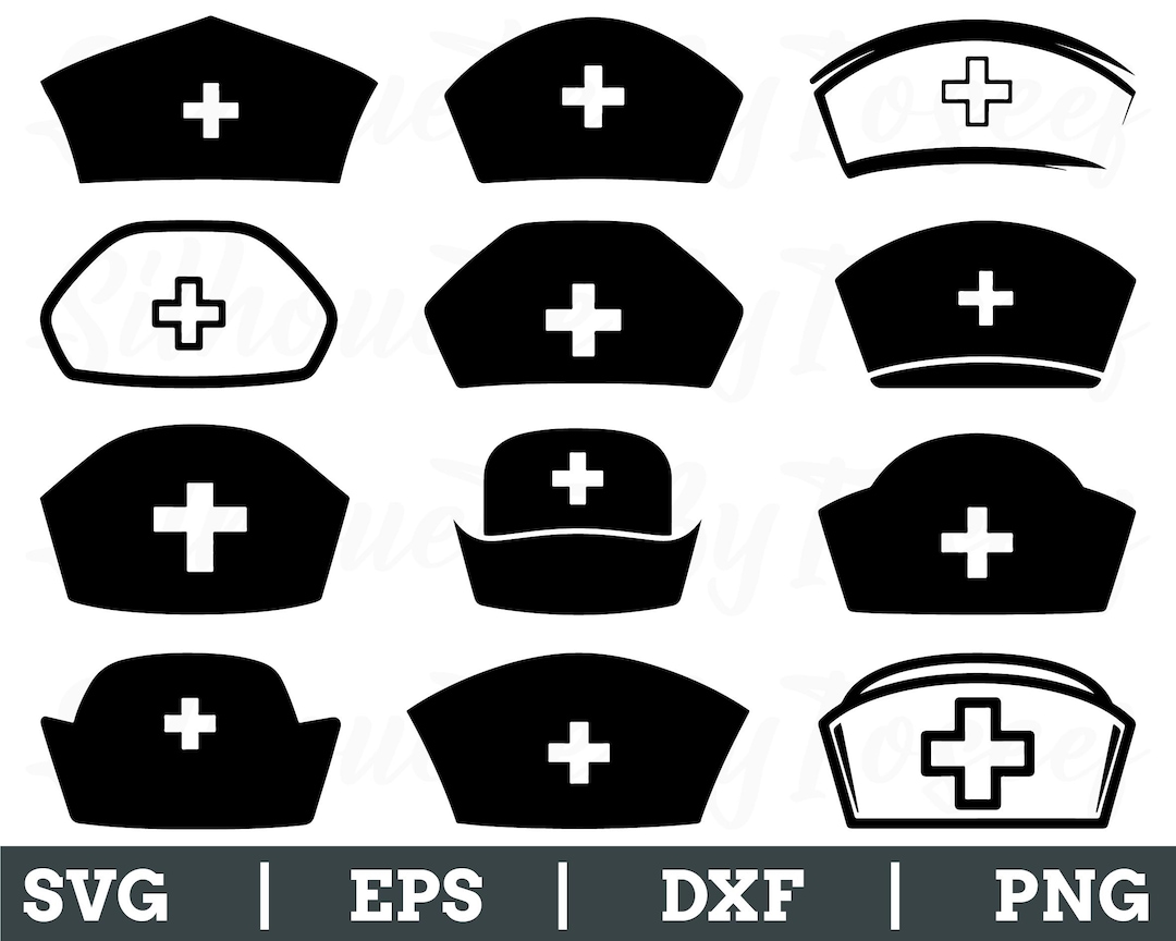 Nurse Hat Svg, Nurse Hat Silhouette, Nurse Hat Vector, Nurse Hat Cut ...
