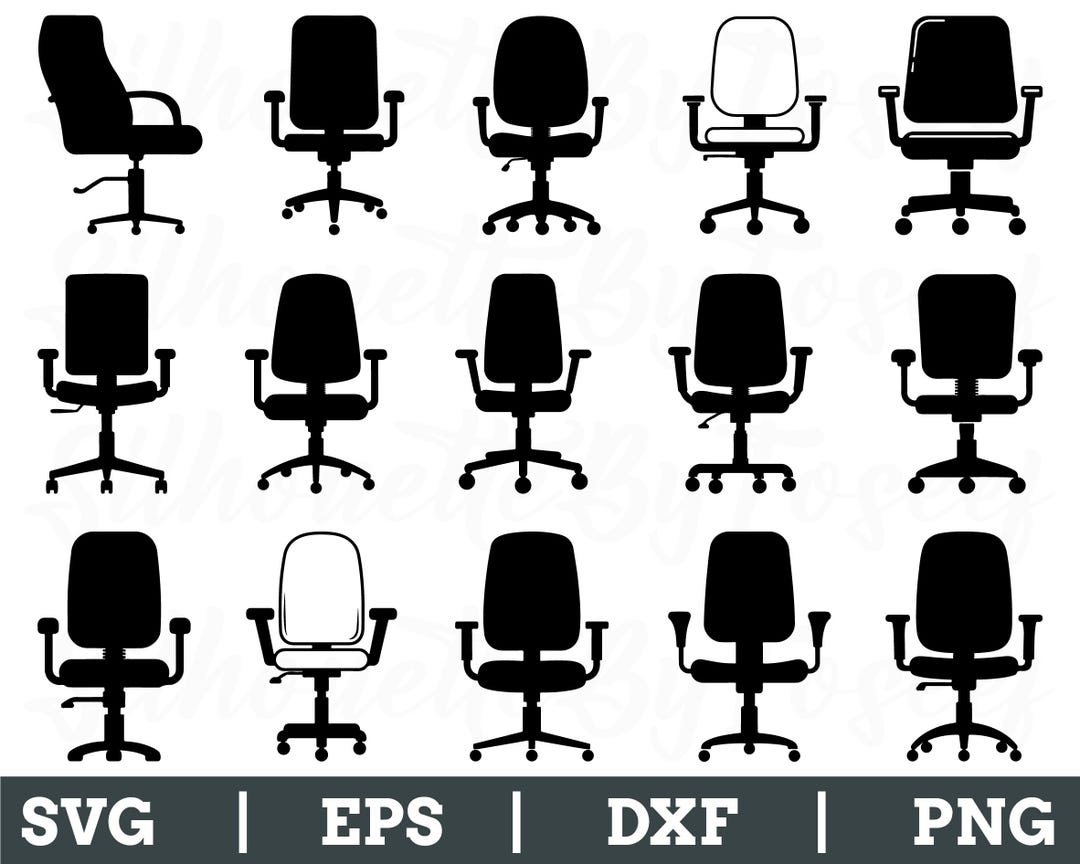 Office Chairs Svg, Office Chairs Silhouette, Office Chair Vector ...