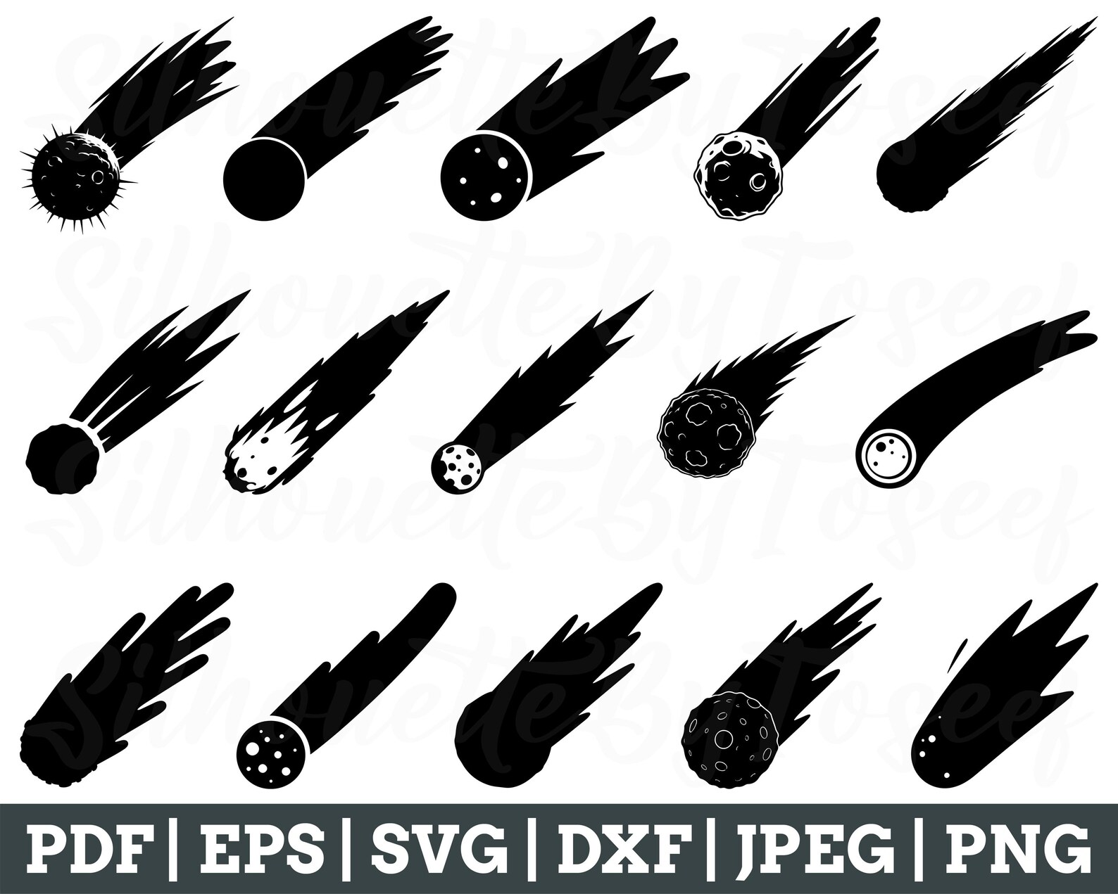 Comet Svg, Comet Cut File, Comet Silhouette, Comet Vector, Comet Cricut ...