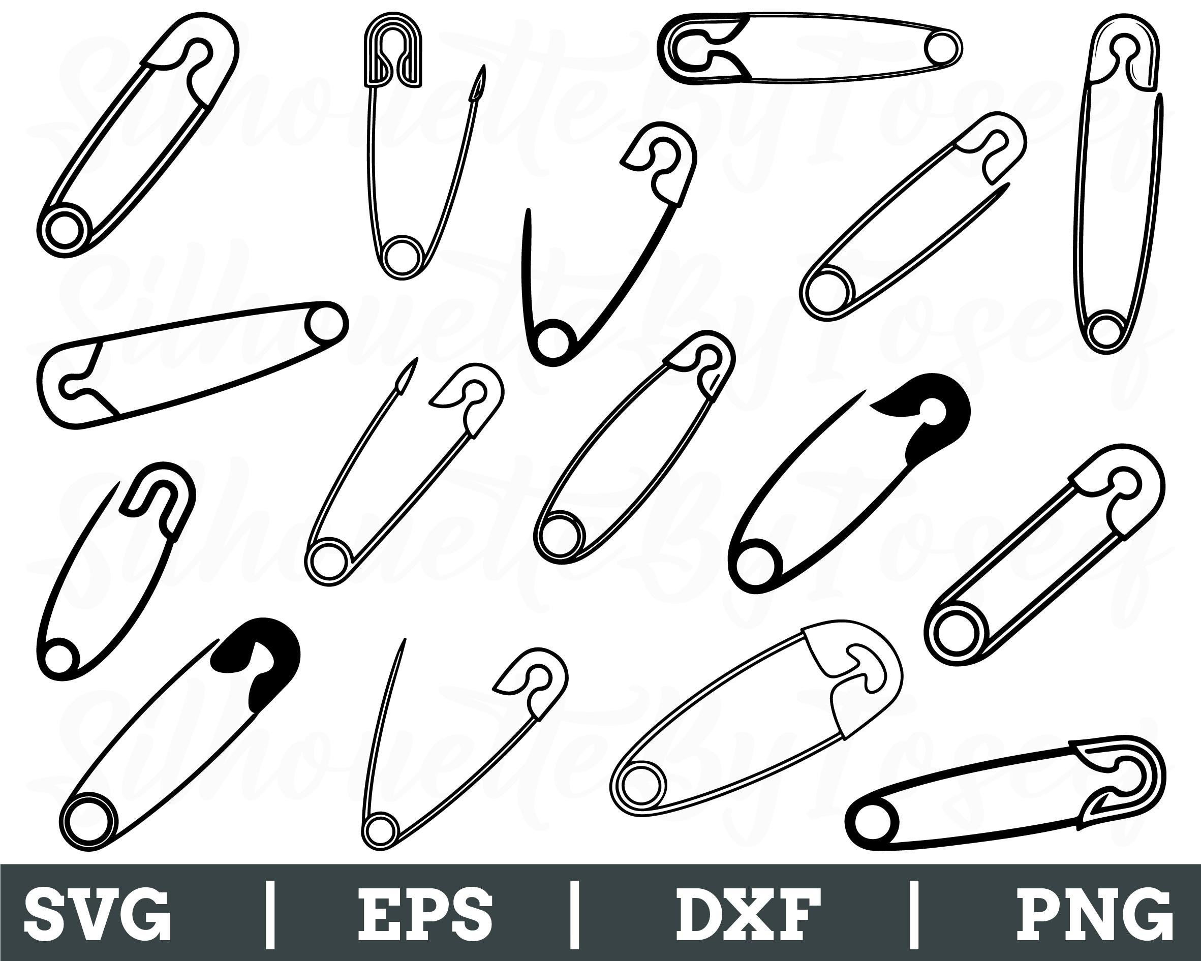 Safety Pins Svg, Safety Pins Silhouette, Safety Pins Vector, Safety ...