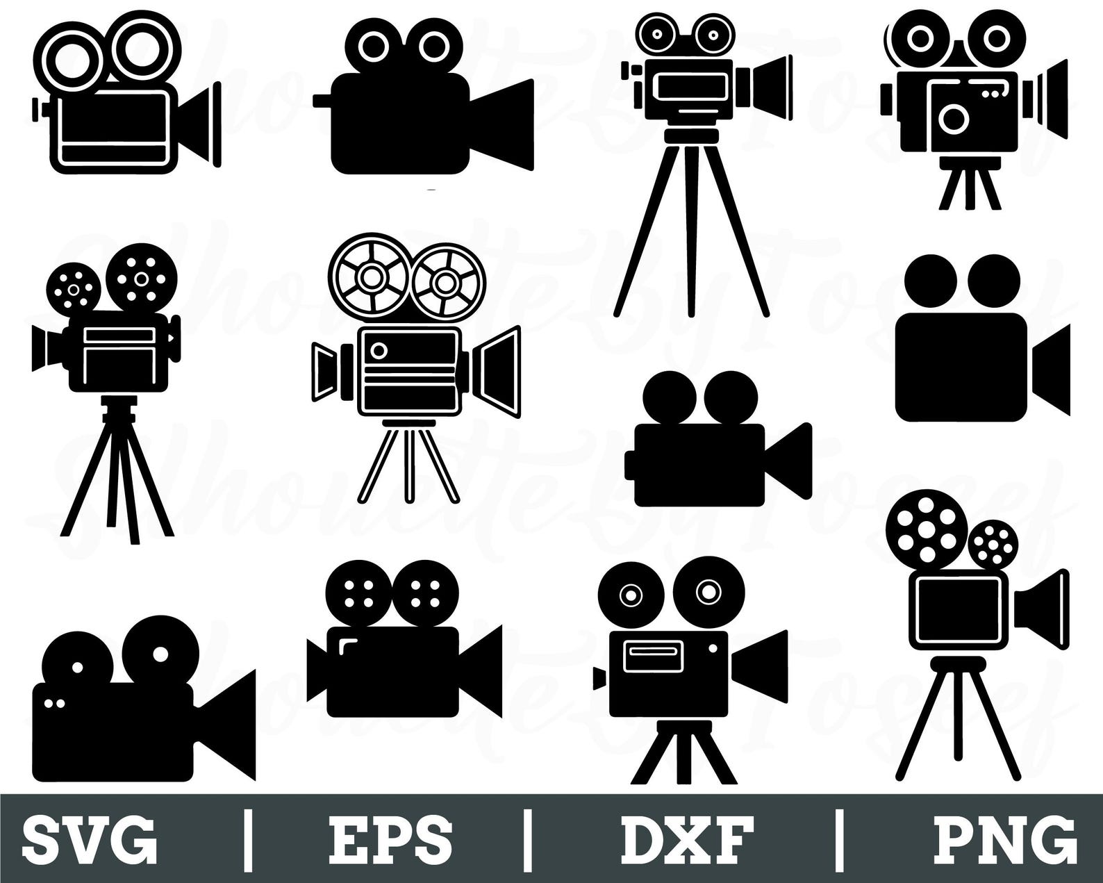 Movie Camera Svg, Movie Camera Silhouette, Movie Camera Vector, Dxf ...