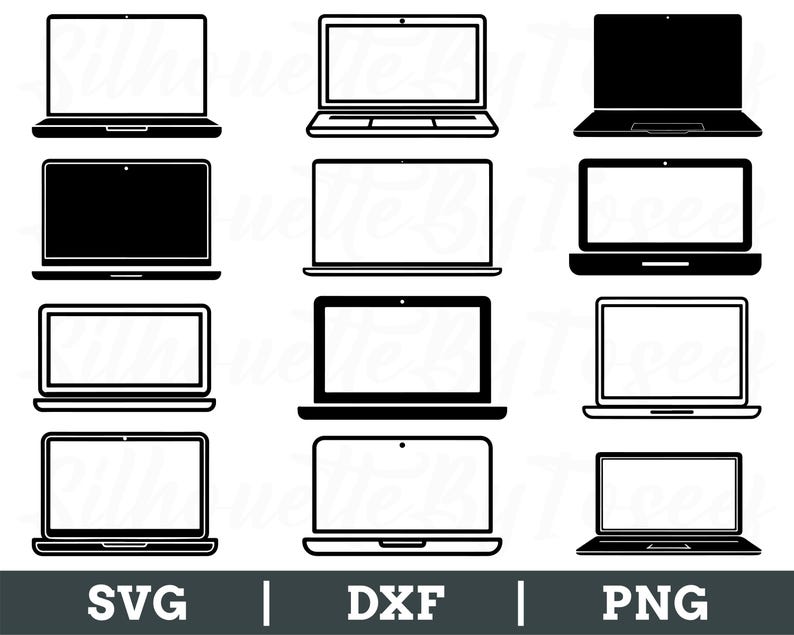Laptop Svg, Laptop Silhouette, Laptop Cut File, Laptop Dxf, Png - Etsy