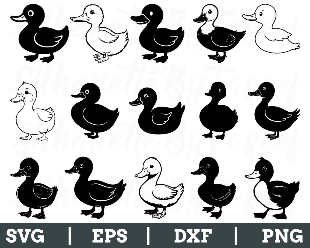 Cute Duckling Svg, Duckling Silhouette, Cute Duck Vector, Dxf, Png - Etsy