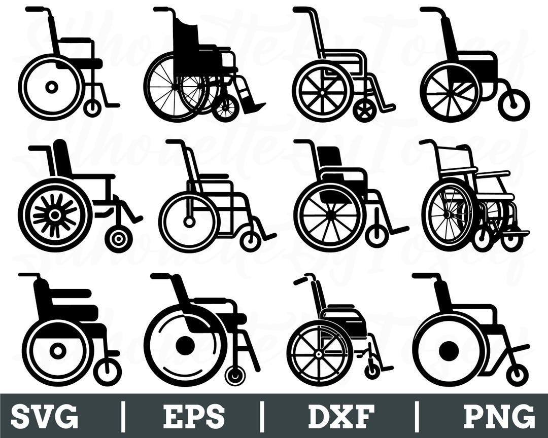 Wheelchair Svg, Wheelchair Silhouette, Wheelchair Cut File, Wheelchair ...