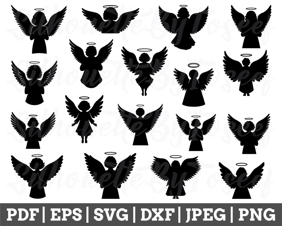 Angel Svg, Angel Cut File, Angel Silhouette, Angel Cricut, Angel Dxf ...