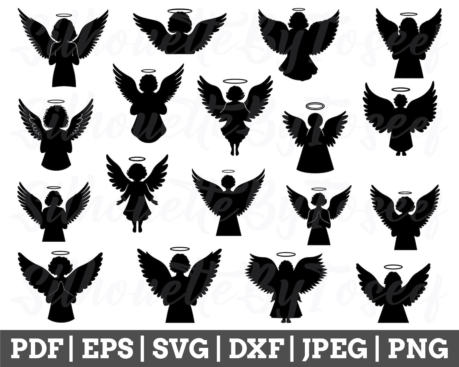 Angel Svg, Angel Cut File, Angel Silhouette, Angel Cricut, Angel Dxf ...