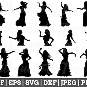 Belly Dancers Svg, Belly Dancers Cut File, Belly Dancer Silhouette ...