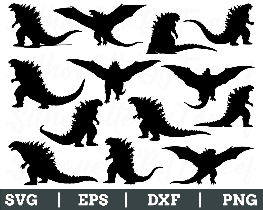 Godzilla Svg, Godzilla Silhouette, Godzilla Vector, Godzilla Cut File ...