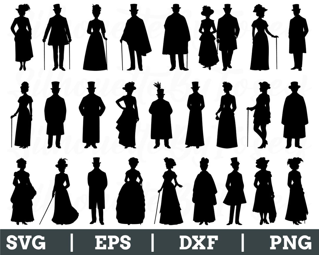 Victorian Svg, Victorian Silhouette, Victorian Vector, Victorian Dxf ...