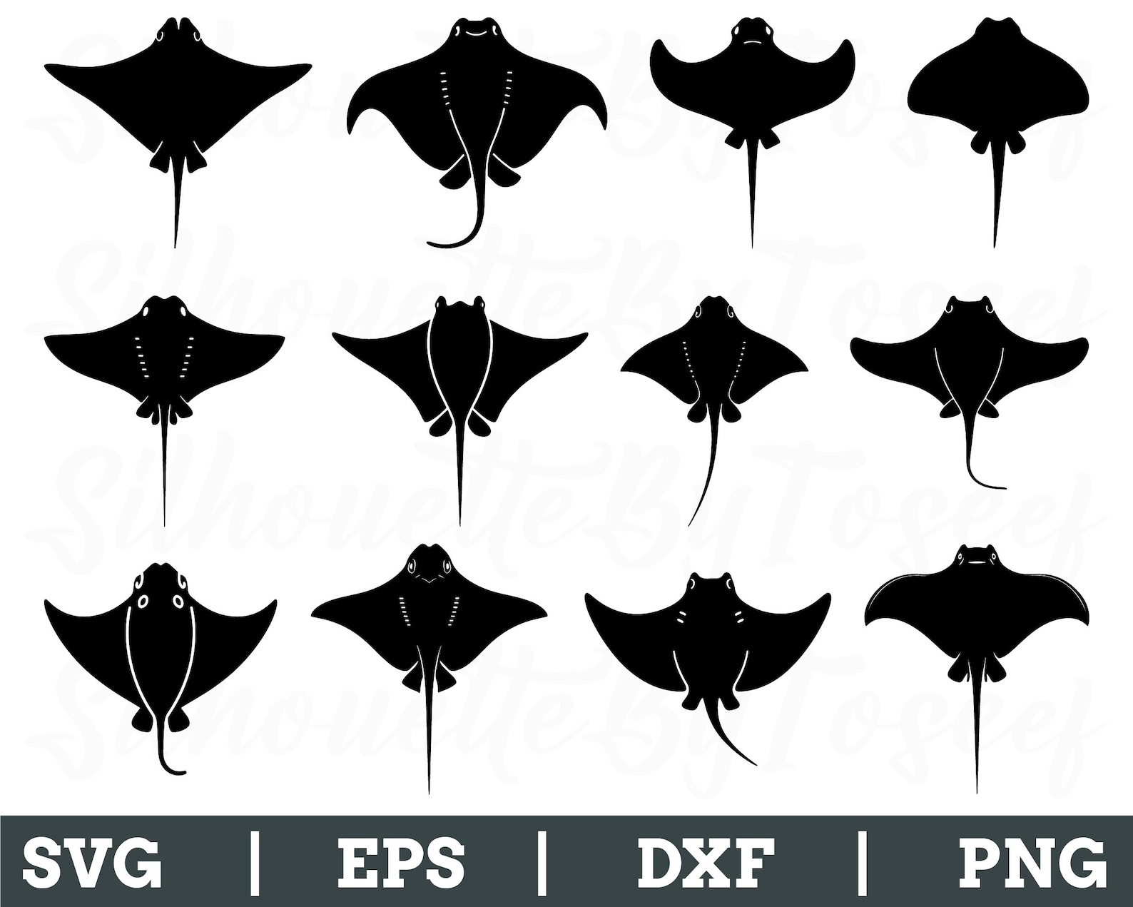 Stingray Svg, Stingray Silhouette, Stingray Vector, Stingray Dxf, Png ...