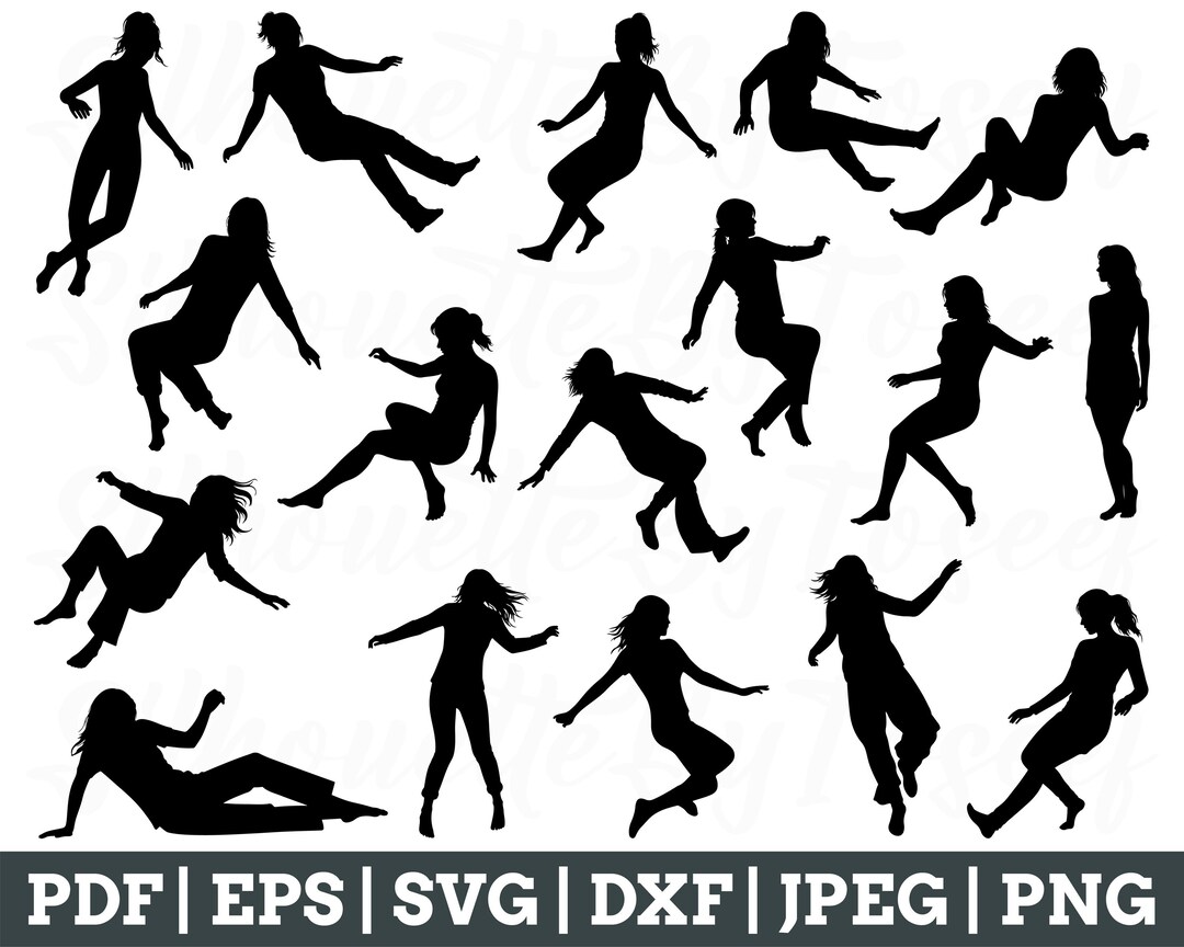 Woman Slipping Svg, Slipping Woman Silhouette, Slippery, Slipped ...