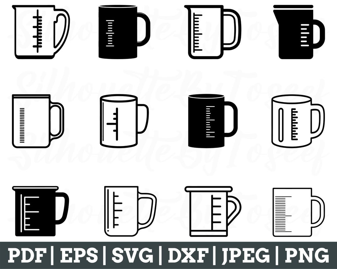 Measuring Mug Svg, Measuring Mug Cut File, Measuring Mug Vector ...