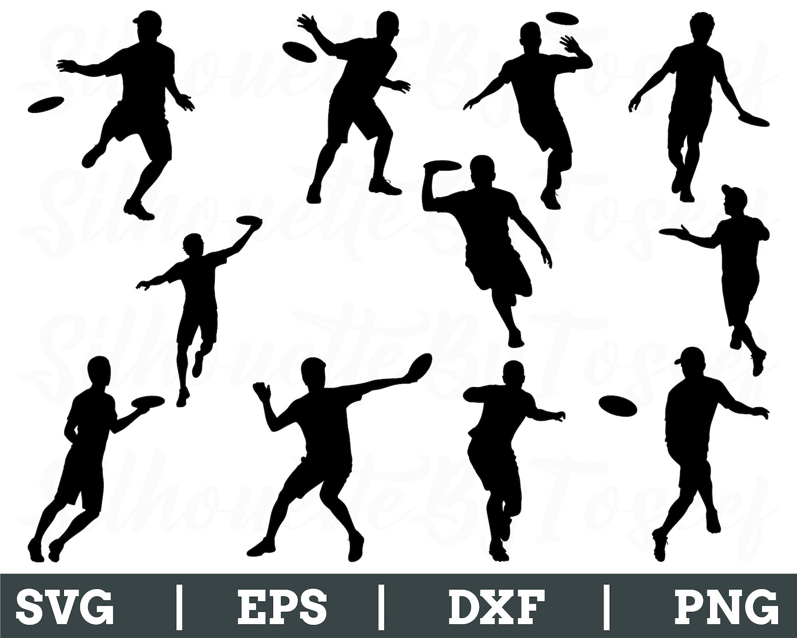 Frisbee Player Svg, Frisbee Player Silhouette, Frisbee Player Cut File ...