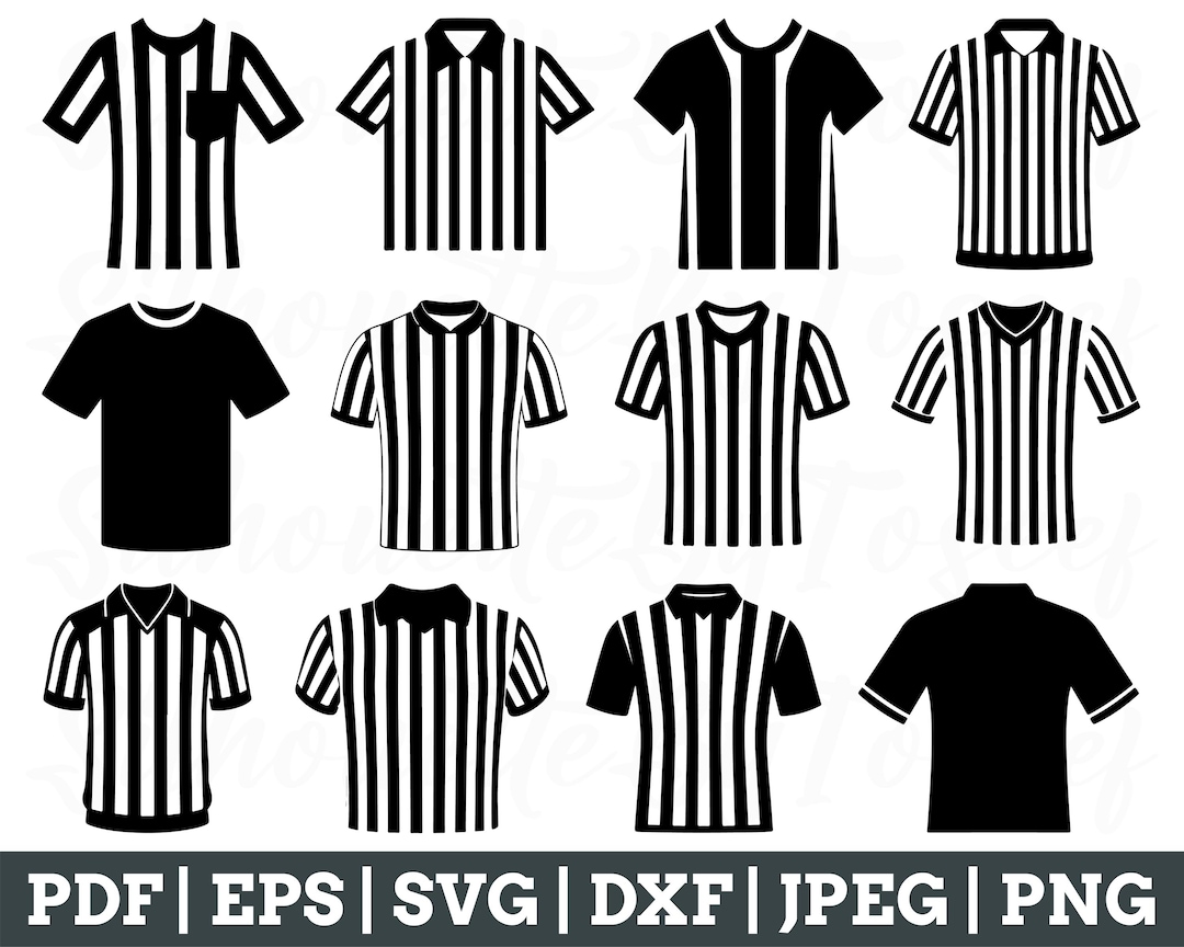 Referee Jersey Svg, Referee Jersey Silhouette, Referee Shirt Cut File ...