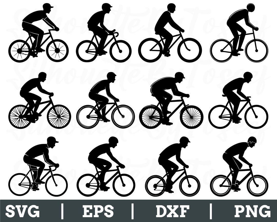Bicycle Rider Svg, Bicycle Rider Cut File, Bicycle Rider Vector, Dxf ...