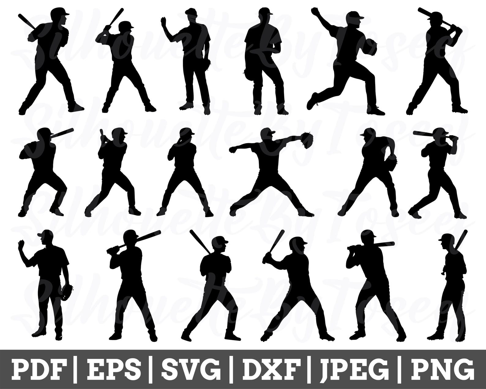 Baseball Players Svg, Baseball Players Cut File, Baseball Players Dxf ...