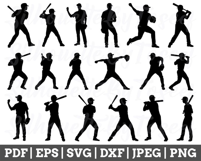 Baseball Players Svg, Baseball Players Cut File, Baseball Players Dxf ...