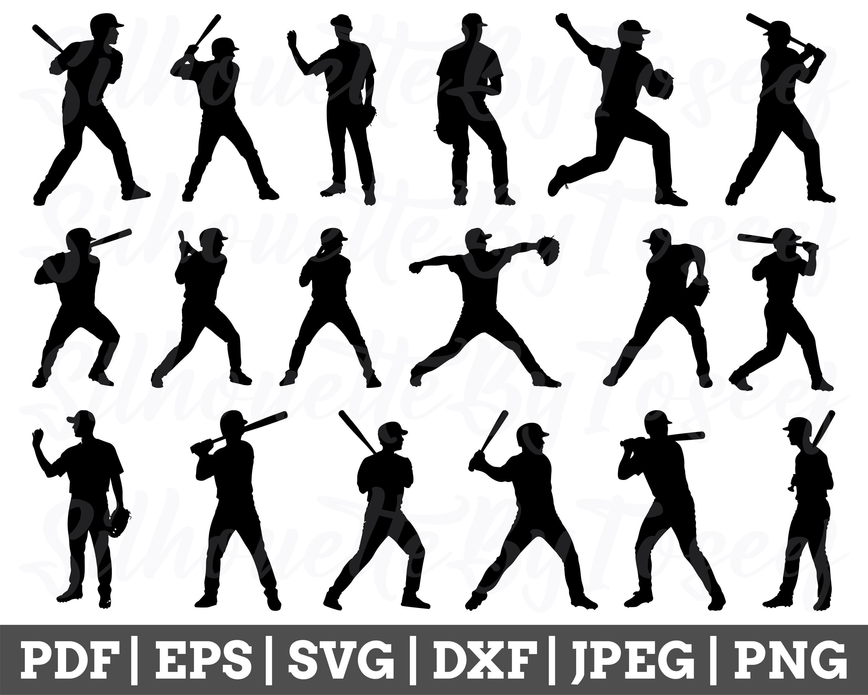 Baseball Players Svg, Baseball Players Cut File, Baseball Players Dxf ...