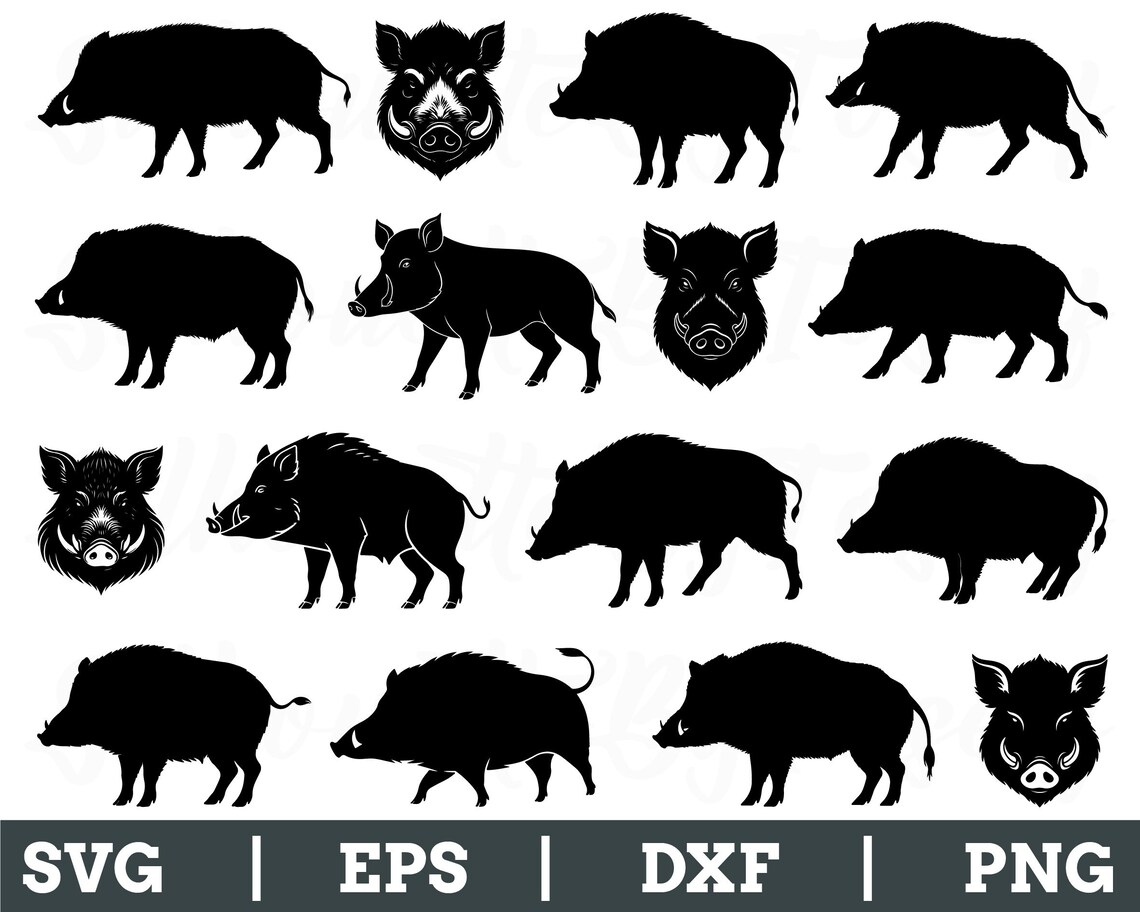 Wild Boar Svg, Wild Boar Cut File, Boar Silhouette, Boar Dxf, Png - Etsy